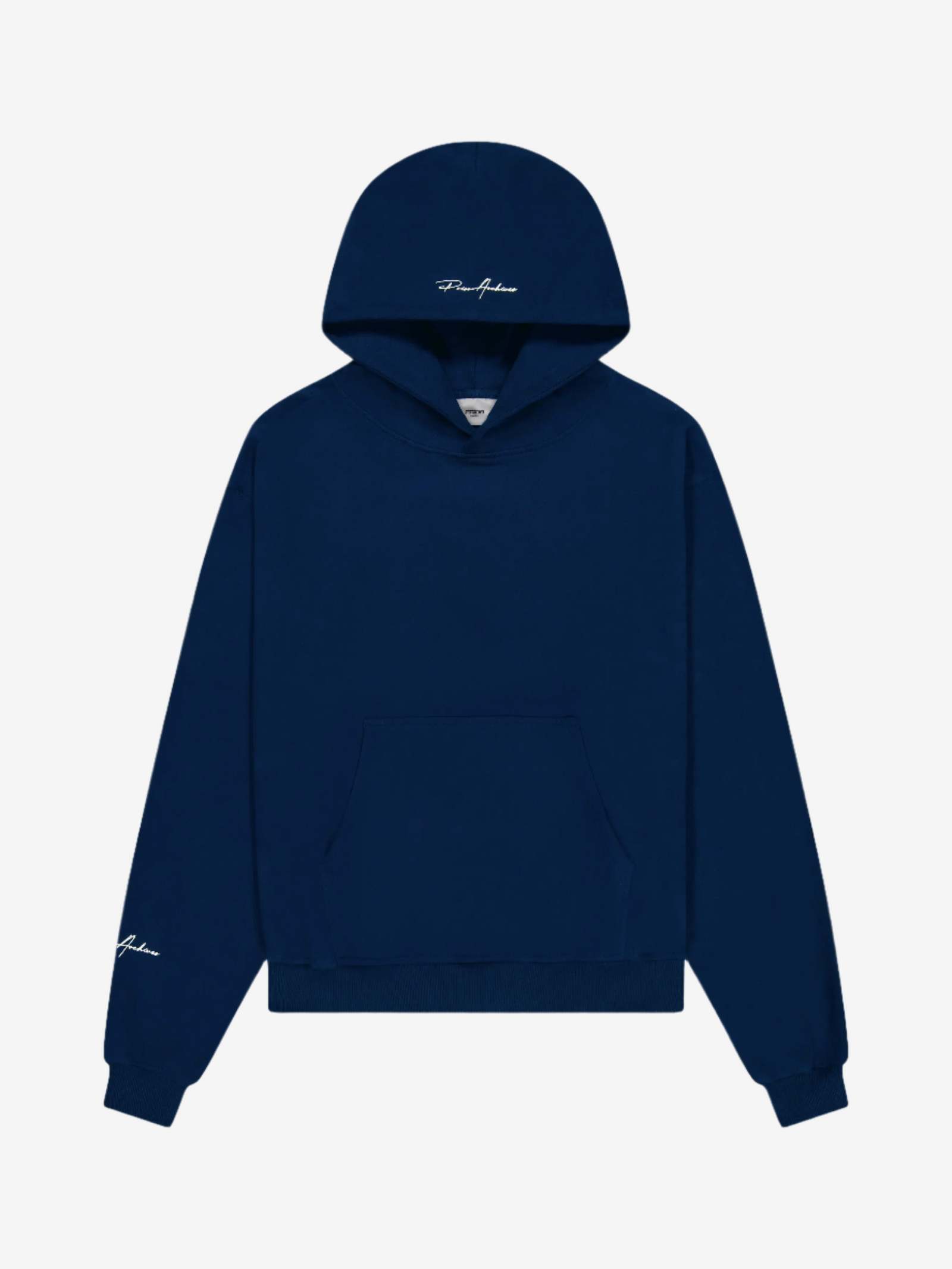 Prior Embroidery Logo Oversized Cropped Hoodie Midnight Navy - Prior